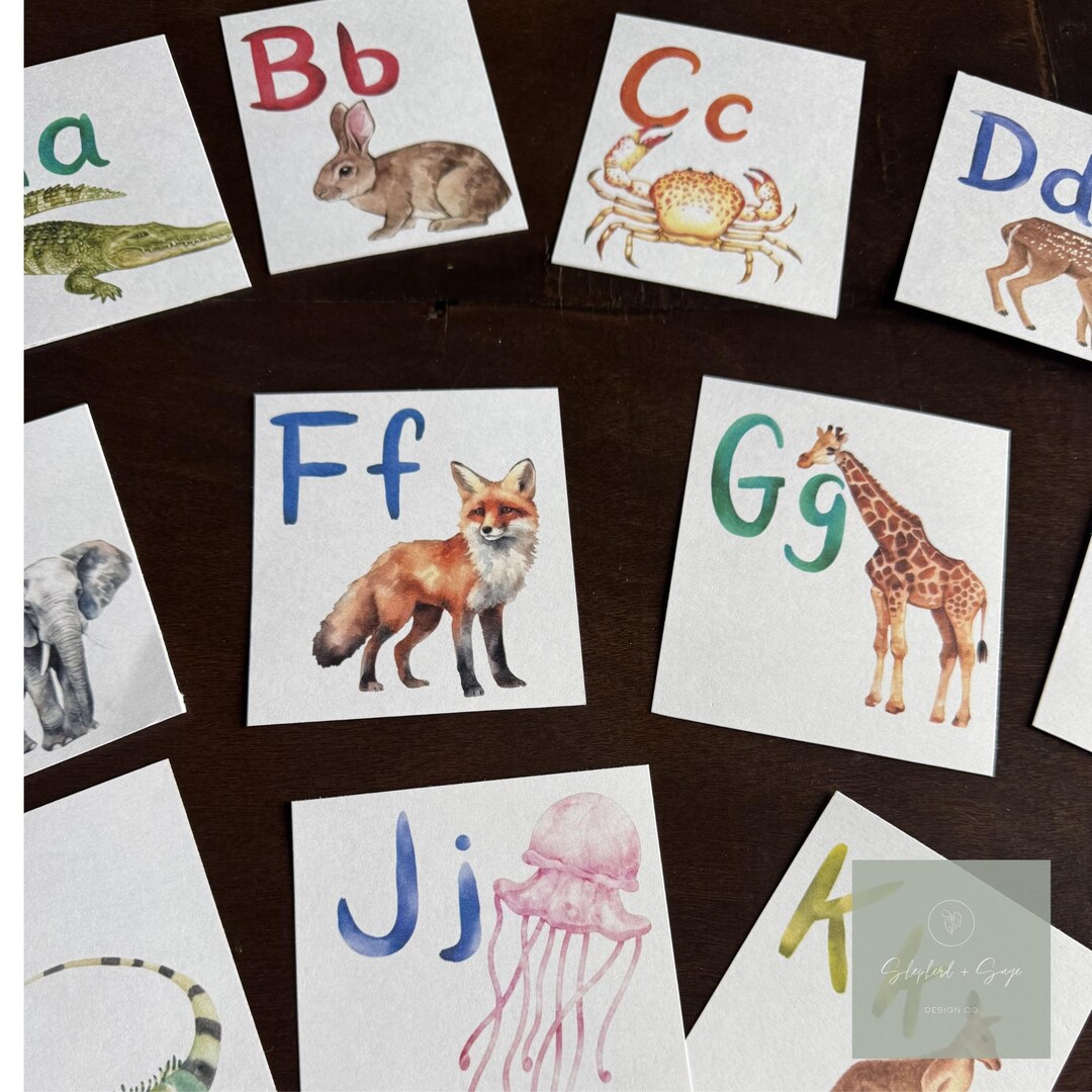 Watercolor Numbers and Letters Flash Cards Printable L Learning ...