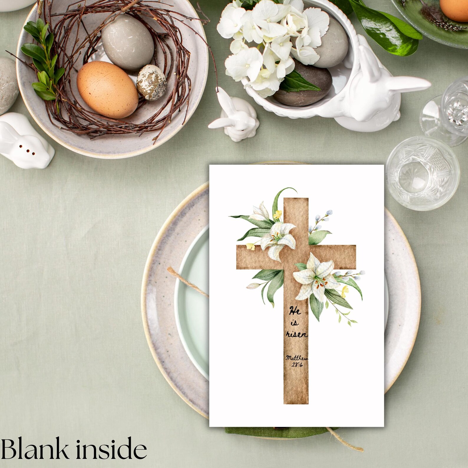 He is Risen Easter Card L He is Risen L Easter Card L Cross Easter Card L Jesus Easter Card L ...
