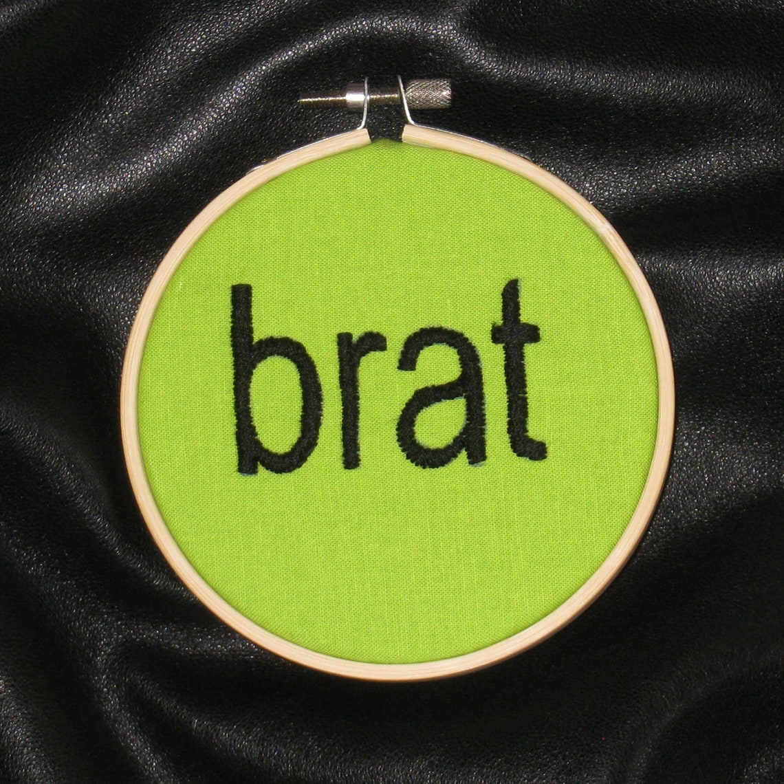 BRAT Inspired Embroidery Hoop by Sarah G Embroidery Charli, Brat, I'm ...