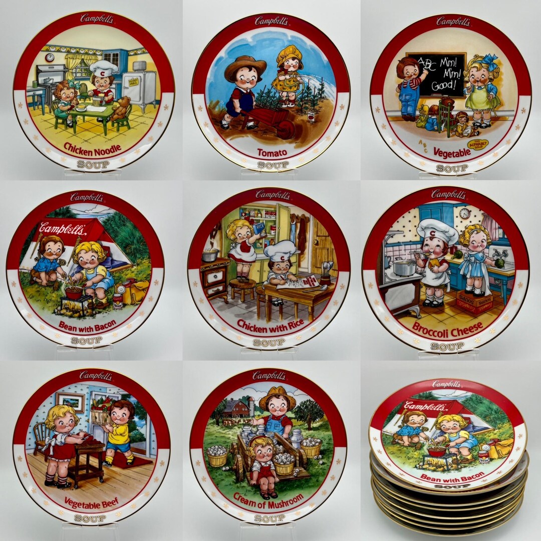 Campbell's Kids Limited Edition Plate Set 1994 -the Danbury Mint 8 ...