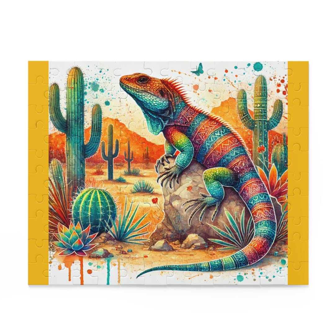 Colorful Lizard Puzzle - 500-piece Jigsaw, Southwestern Decor, Gift for ...