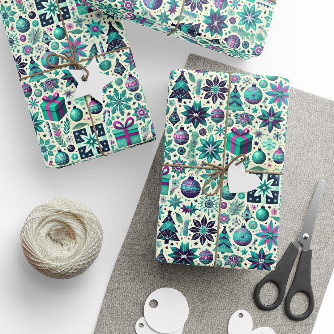 Vibrant Floral Gift Wrap Roll Colorful Wrapping Paper for Birthdays ...
