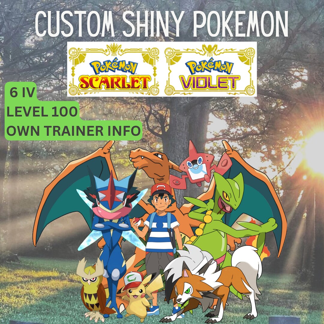 Shiny Pokemon of Your Choice single Own Trainer Information - Etsy