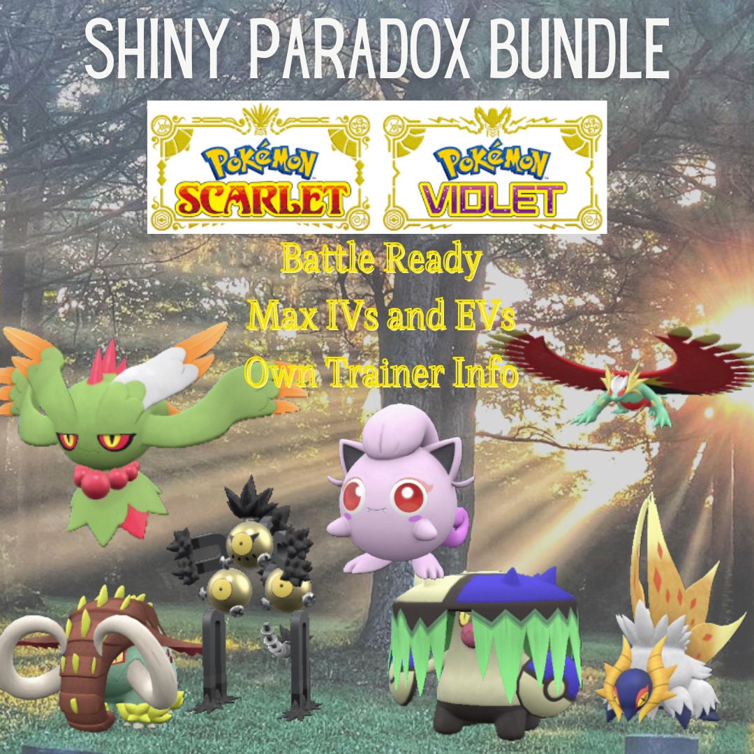 Shiny 6IV Paradox Pokemon Scarlet Bundle Own Trainer Info - Etsy