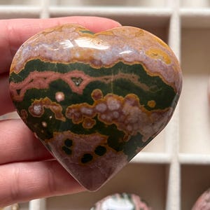 Ocean Jasper Kabamby Jasper Heart Palmstone - Etsy