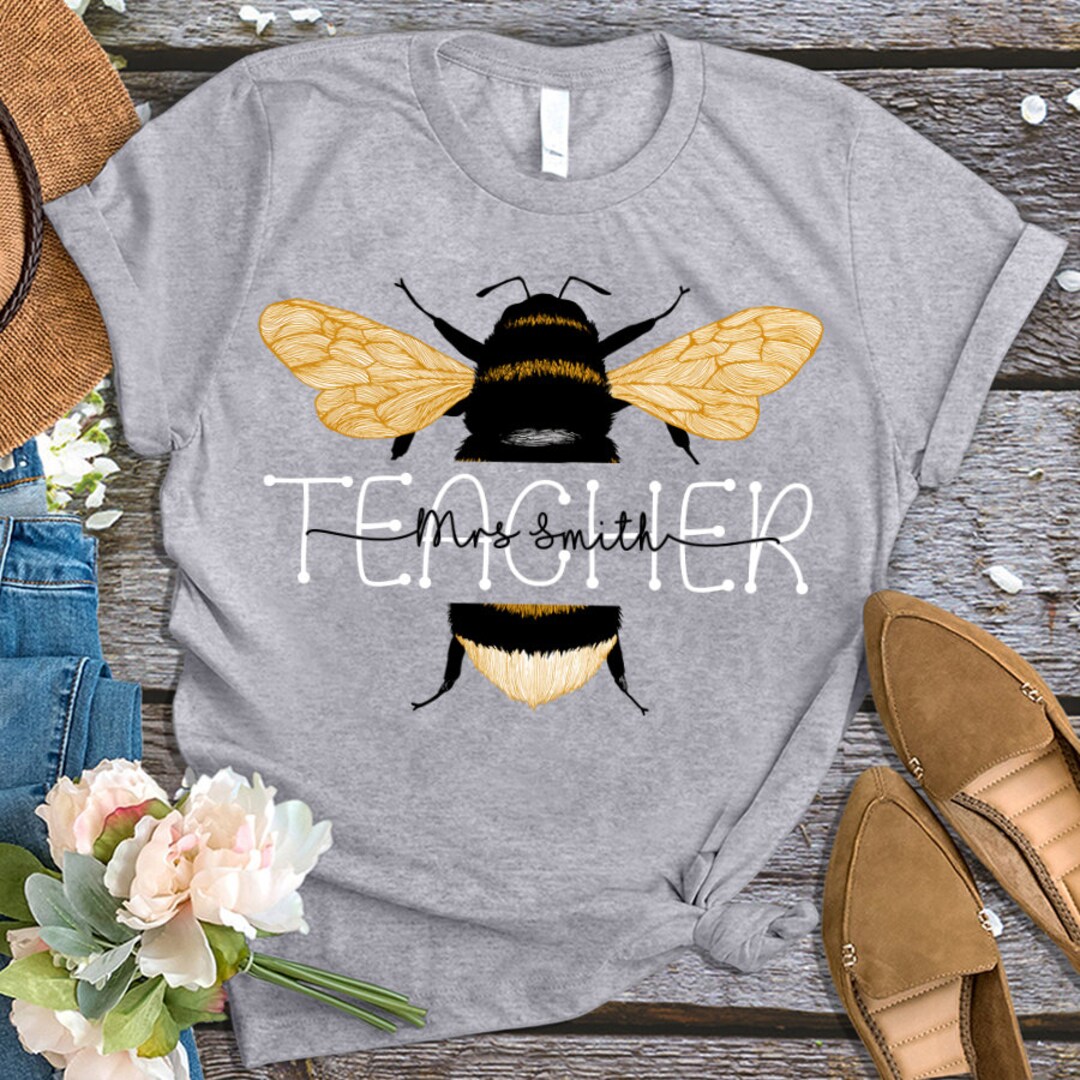 Personalized Teacher Bee Shirt, Custom Title Bee Teacher Shirt, Teacher ...