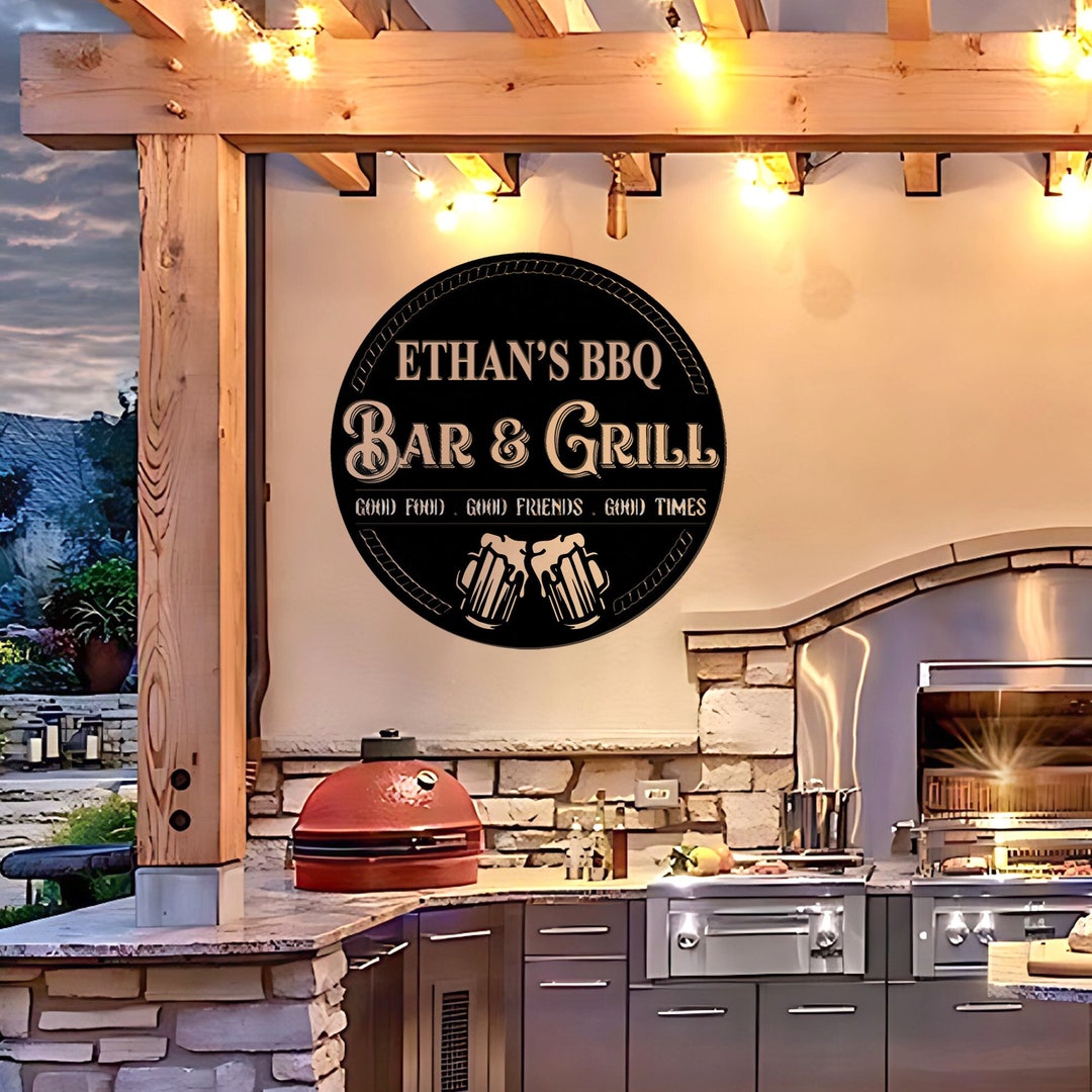 Personalized Bar & Grill Sign With Led Lights, Custom Bar and Grill ...