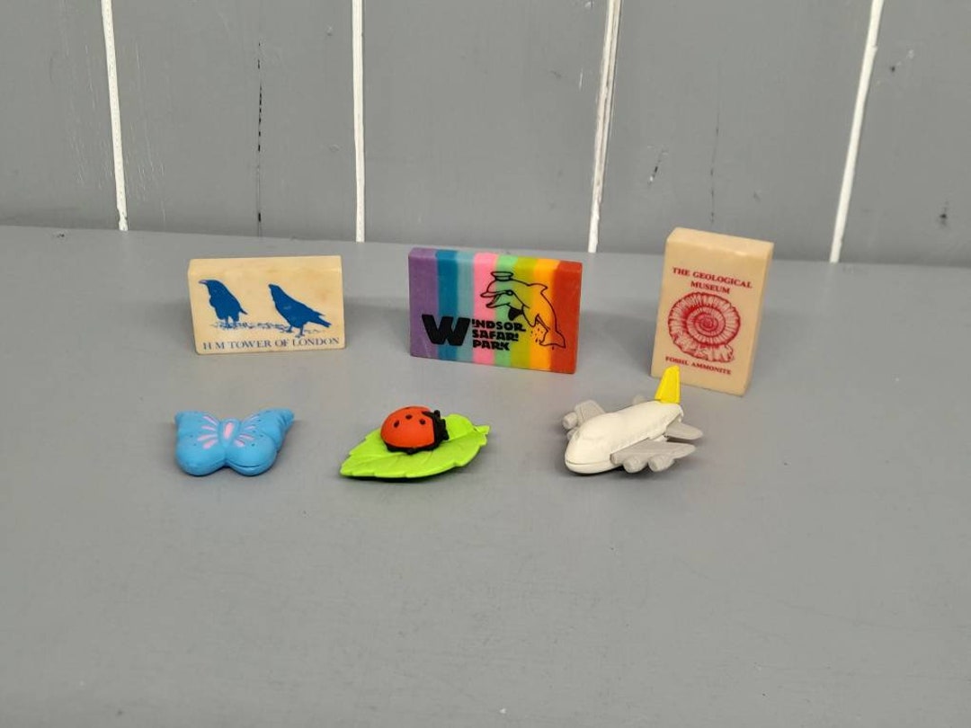 Collection of 6 Vintage Retro Novelty Erasers / Rubbers 80's - 90's - Etsy