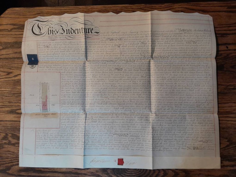 Victorian Indenture, Antique Beautifully Hand Written Contract on ...