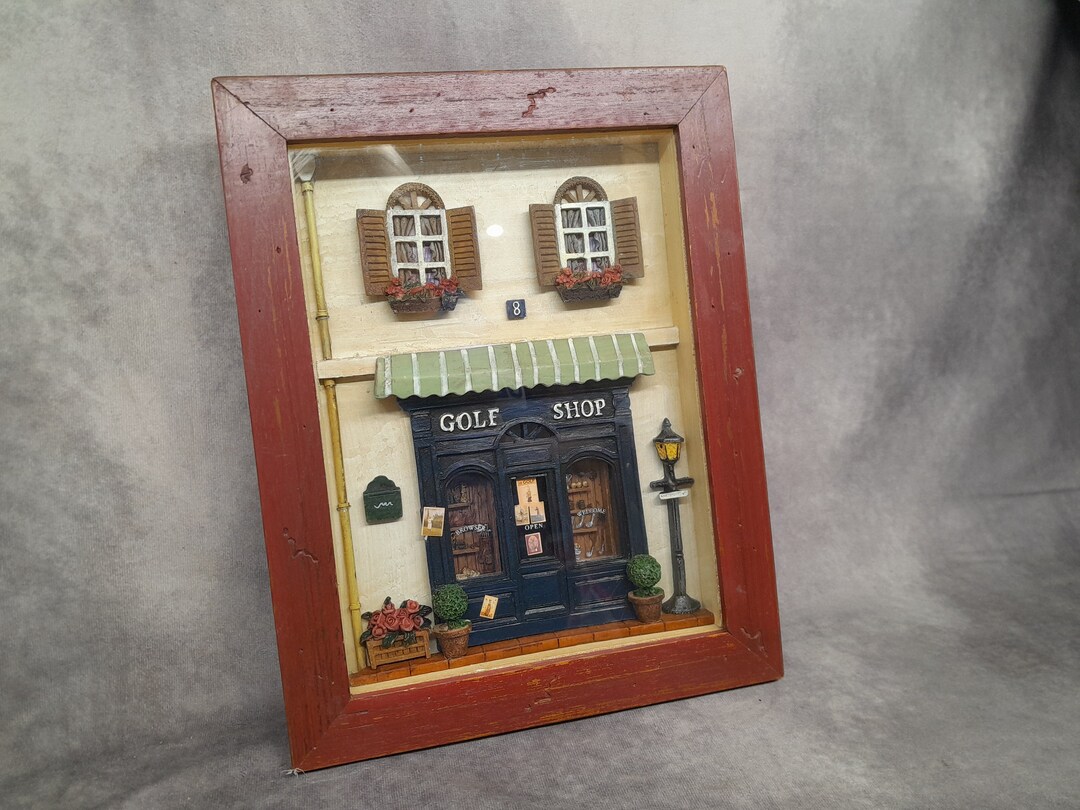 3D Golf Shop Shadow Box, Framed Diorama of Golf Shop Front - Etsy