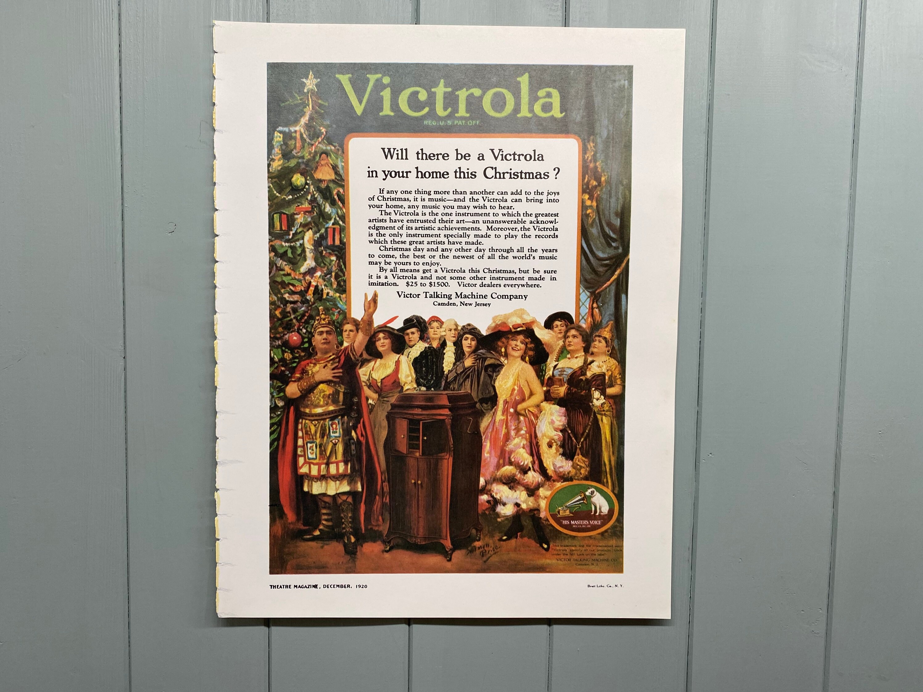 Vintage Victor Talking Machine Co, Reproduction Advertisement Print. - Etsy