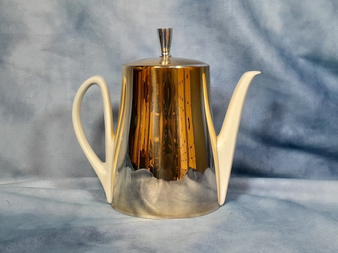 Bavaria HKE Art Deco Teapot - Ceramic Teapot / Coffee Pot With Gold ...