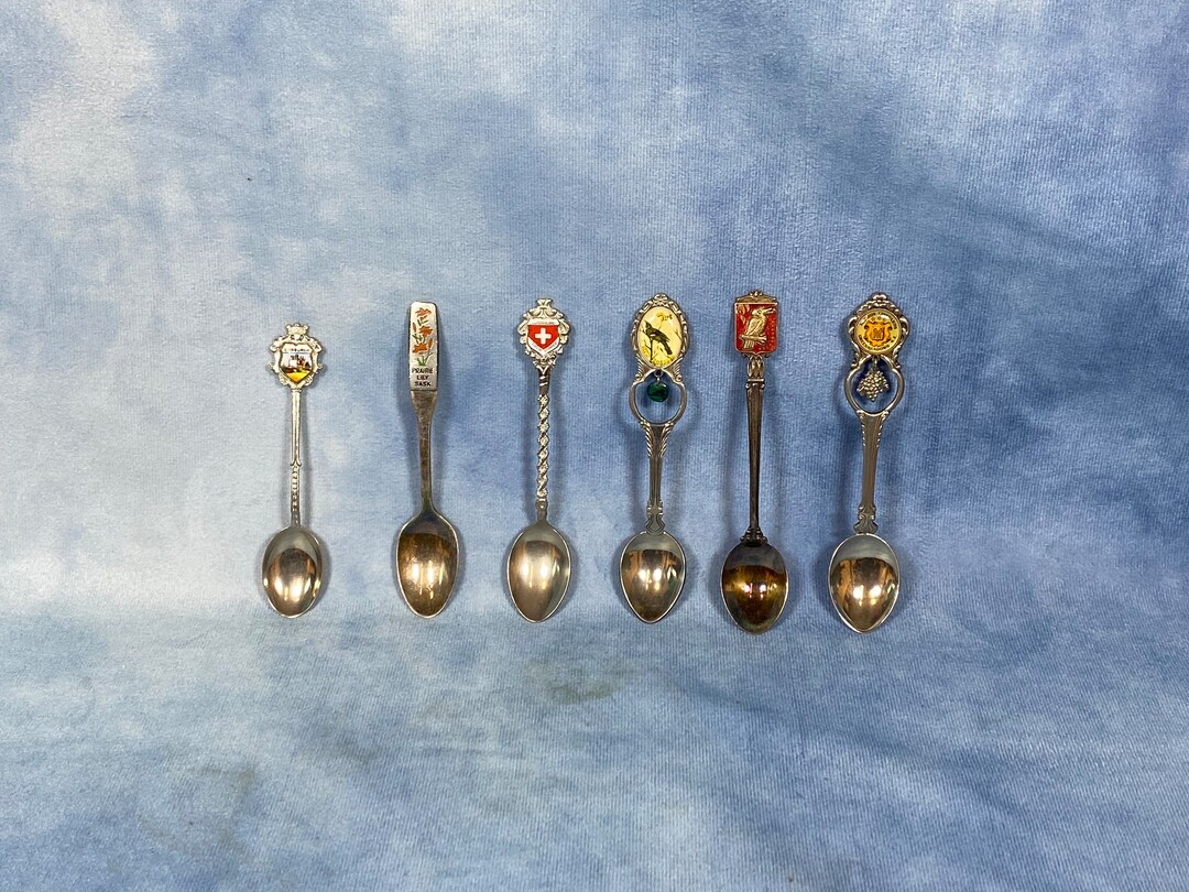 6 Assorted Souvenir Spoons, Coat of Arms and Country Designs. - Etsy