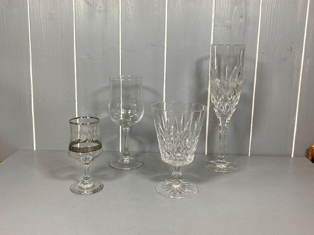 Collection of 4 Assorted Drinking Glasses - Vintage Bar Ware - Etsy