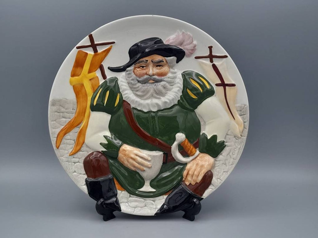 Davenport Pottery Falstaff, Vintage Hand Painted Decorative Plate 22 ...