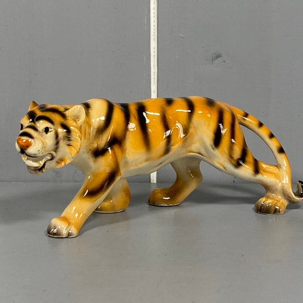 Porcelain Tiger Figurine - Etsy