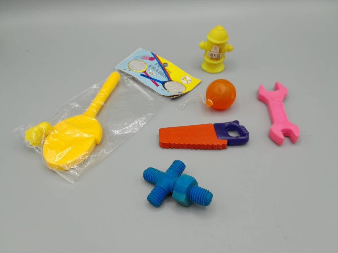 Collection of 6 Vintage Retro Novelty Erasers / Rubbers 80's - 90's - Etsy