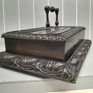 Antique Ebony Lockbox, Old Heavy Wooden Box, With Key - Etsy