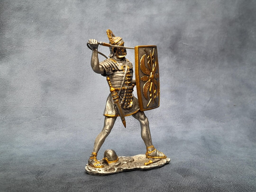 Roman Legionnaire Figurine With Sheild and Sword Pewter Figurine by ...