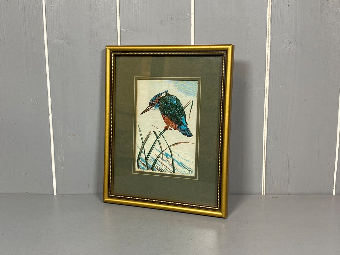 Kingfisher, Jacquard Loom Artistry, Cash Silk Woven in Coventry England ...