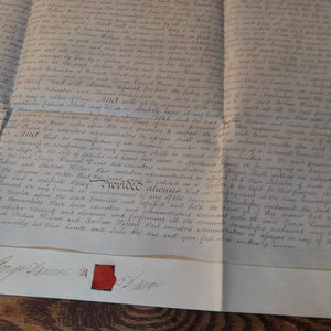 Victorian Indenture, Antique Beautifully Hand Written Contract on ...