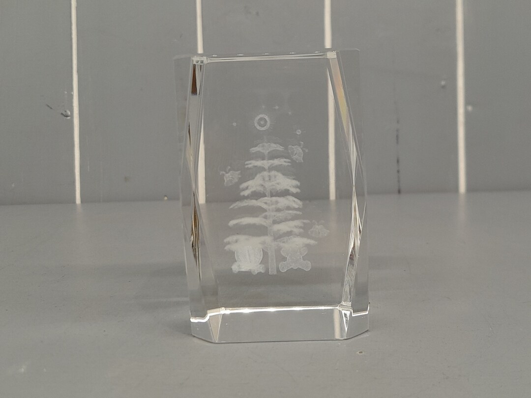 3D Laser Engraved Toys Under a Tree Paperweight, Vintage Glass ...