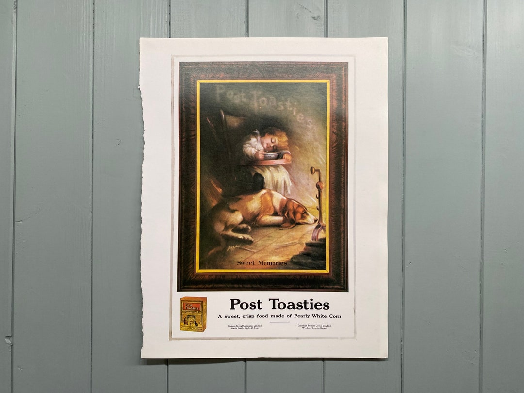 Vintage Post Toasties, Postum Ceral Company Reproduktion Werbung Druck ...