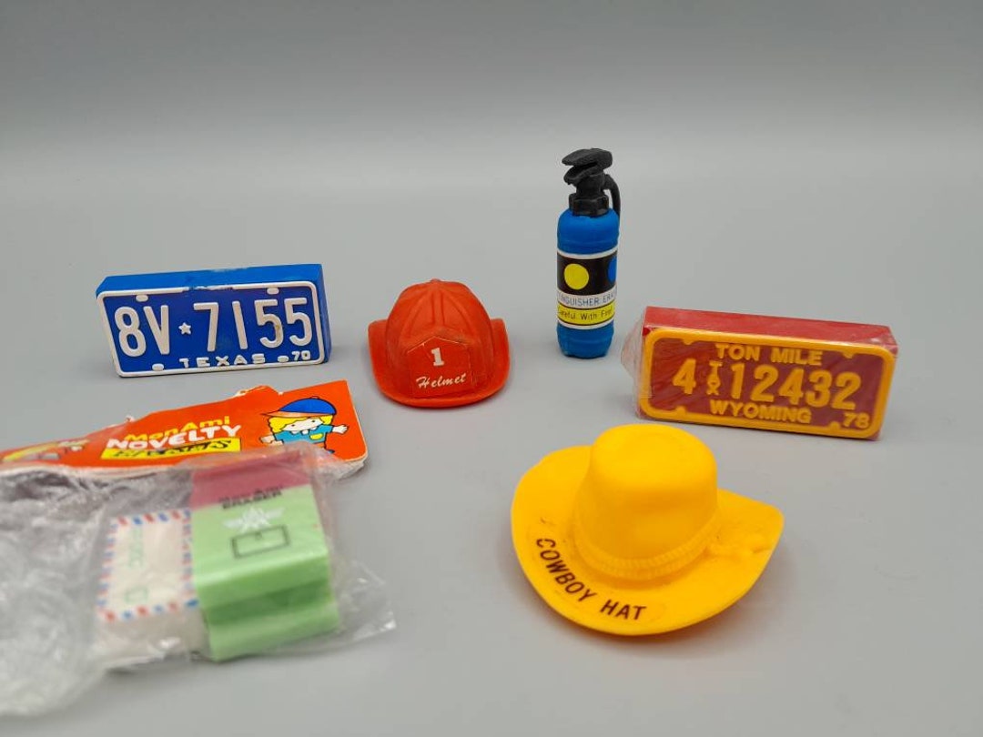 Collection of 6 Vintage Retro Novelty Erasers / Rubbers 80's - 90's - Etsy
