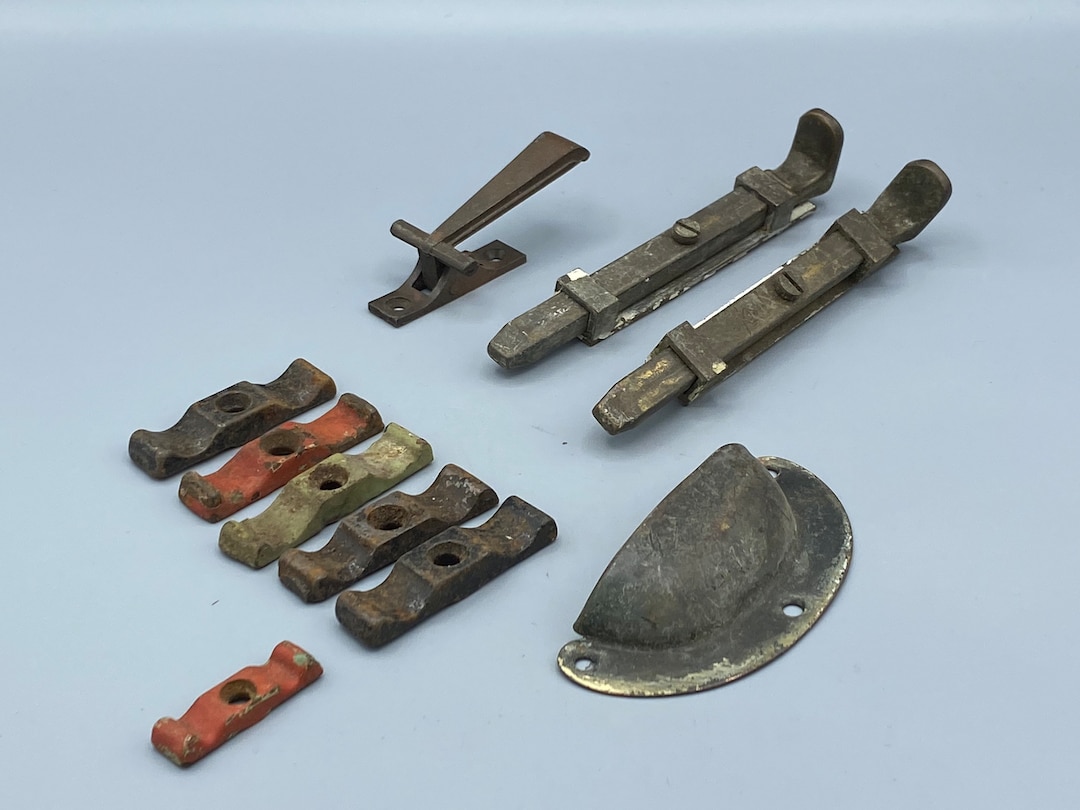 Antique Reclaimed Functioning Slide Bar Locks, Handle and Window/ Door ...