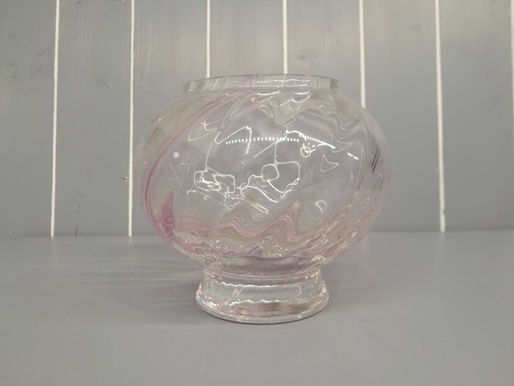 Vintage Caithness Crystal Pink Stripe Posey Vase / Pot Pourri 13.2cm - Etsy