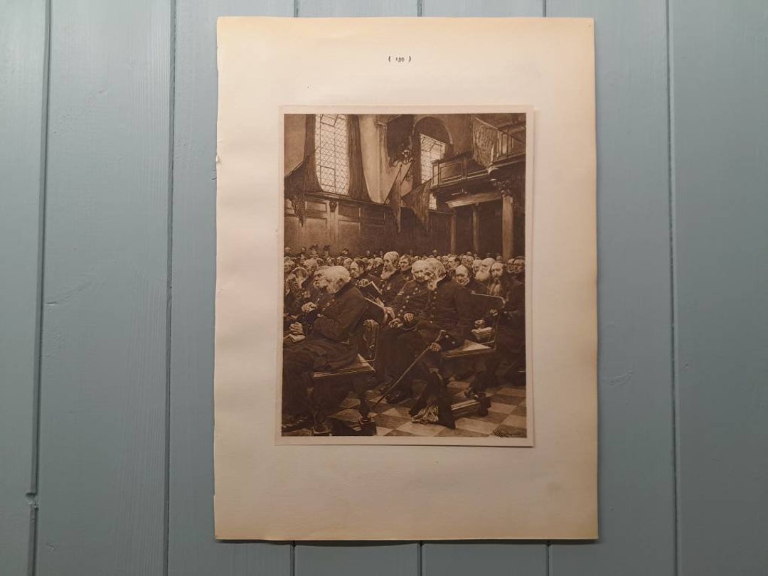 Antique Print, 'the Last Muster' by Hubert Von Herkomer RA. Printed ...