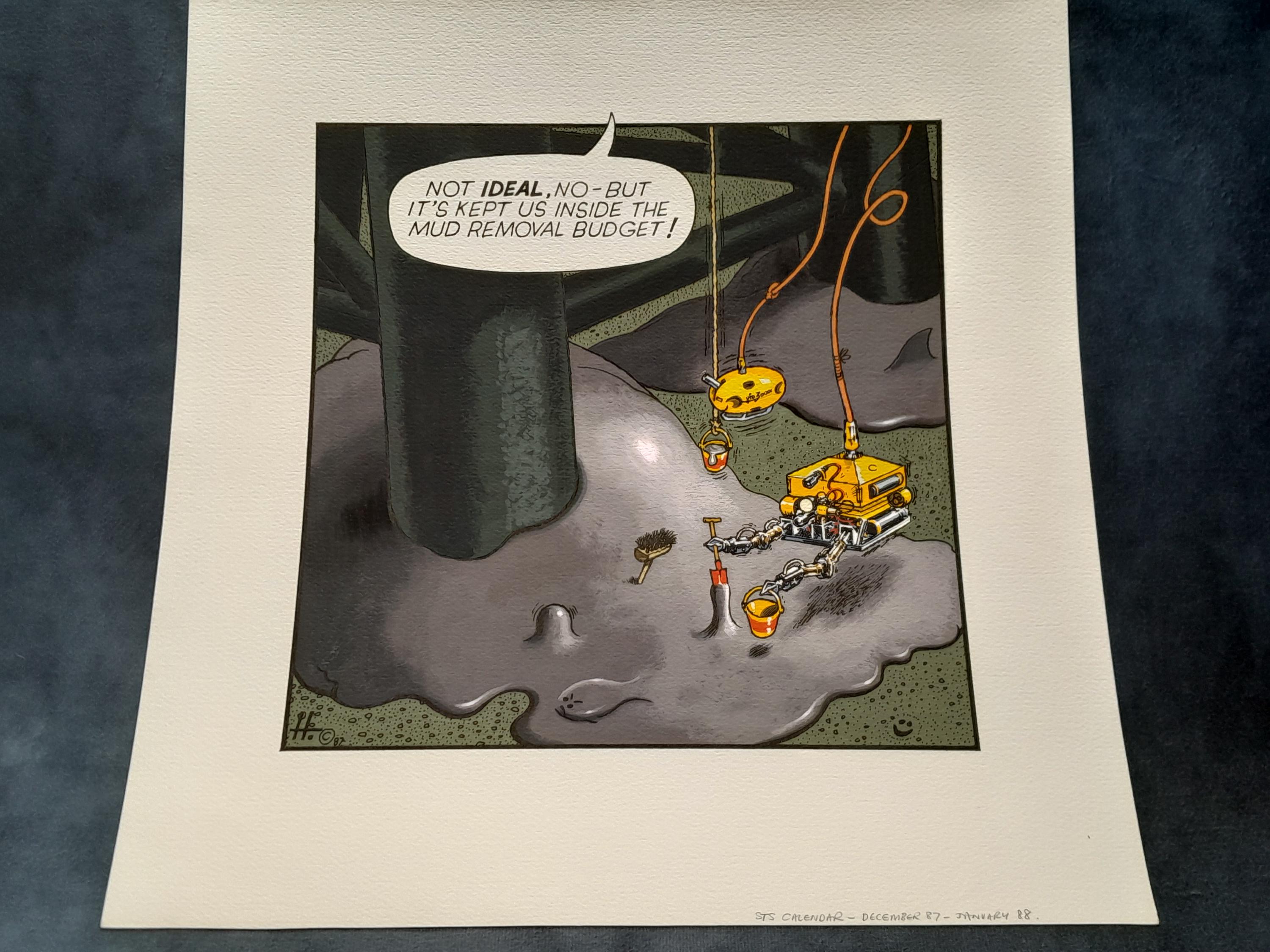 Wilf Hardy Original Cartoon Artwork – Humorous Robot Mud Removal Scene ...