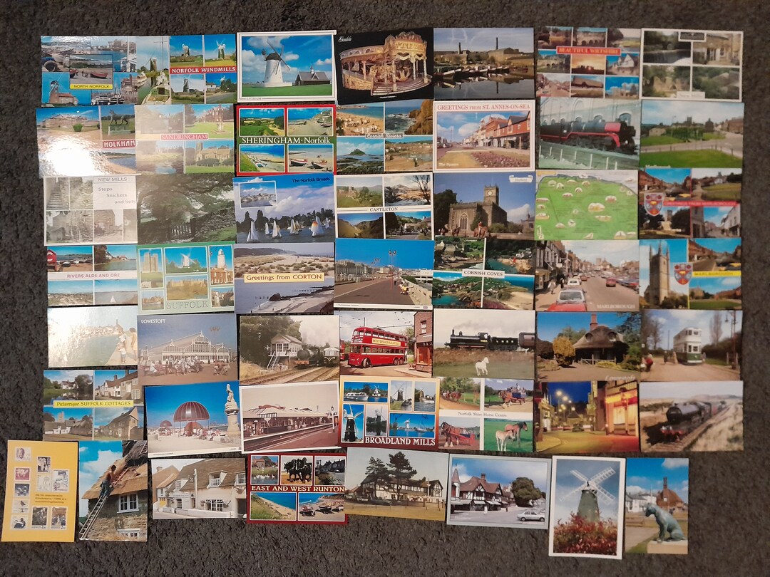 50 Assorted Vintage Postcards, Old Postard Collection, Some Used With ...