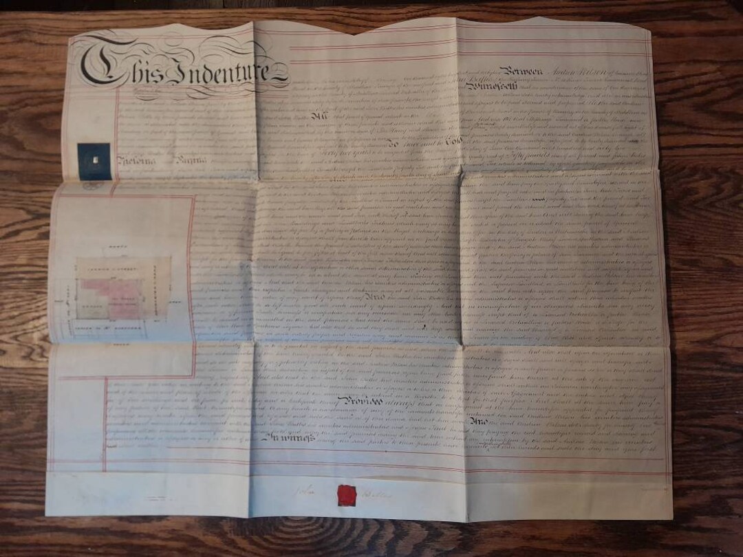 Victorian Indenture, Antique Beautifully Hand Written Contract on ...