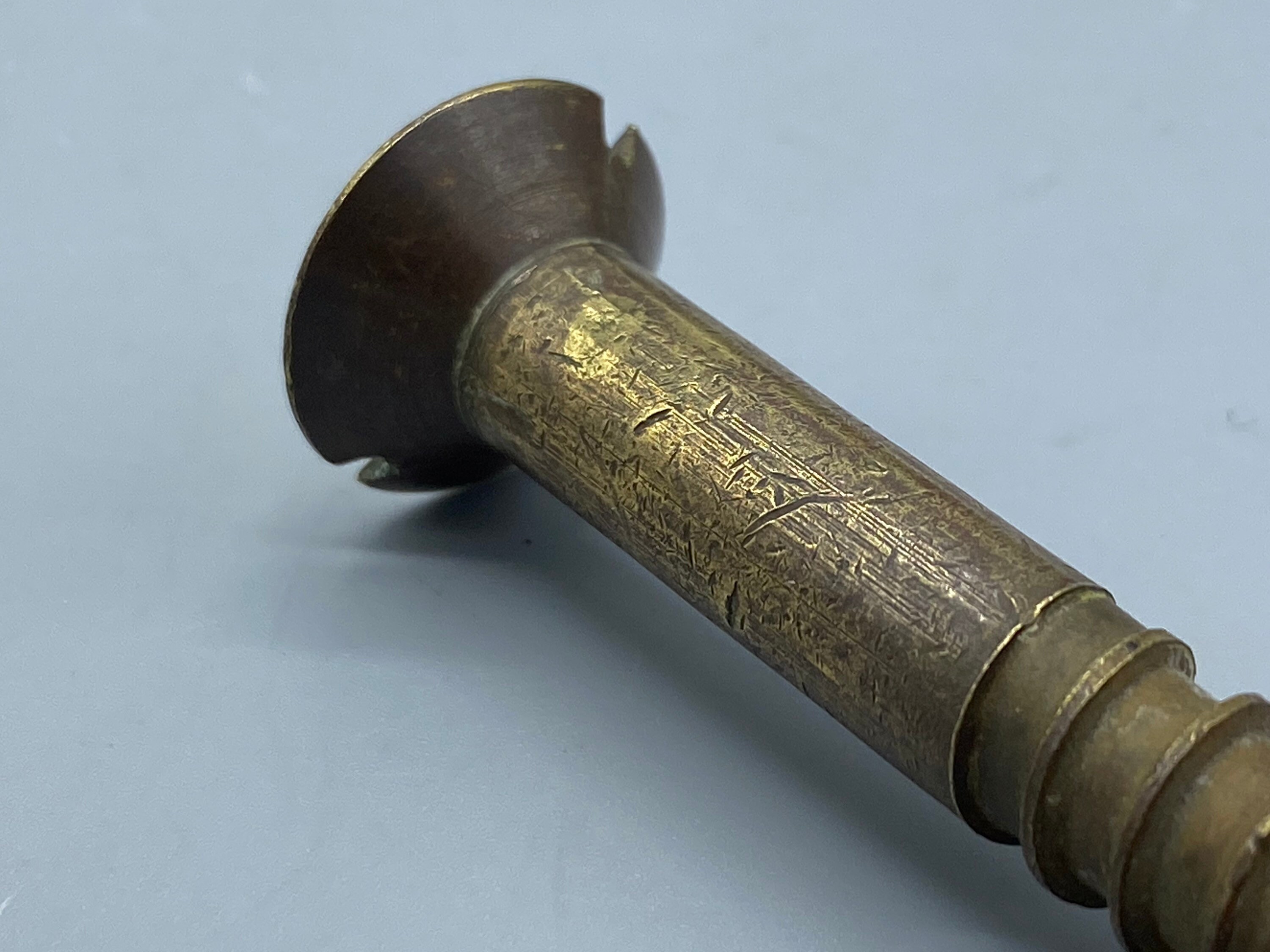 Large Semi Polished Vintage Brass Corse Thread Screw - Etsy