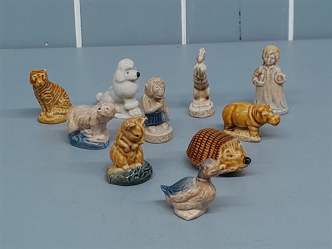 10 Assorted Vintage Wade Whimsies, Miniature Porcelain Figurines - Etsy