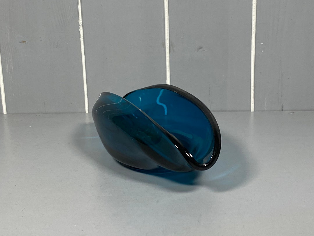 Beautiful Blue Glass Shell Inspired, Decorative Bowl/ Storage Pot - Etsy