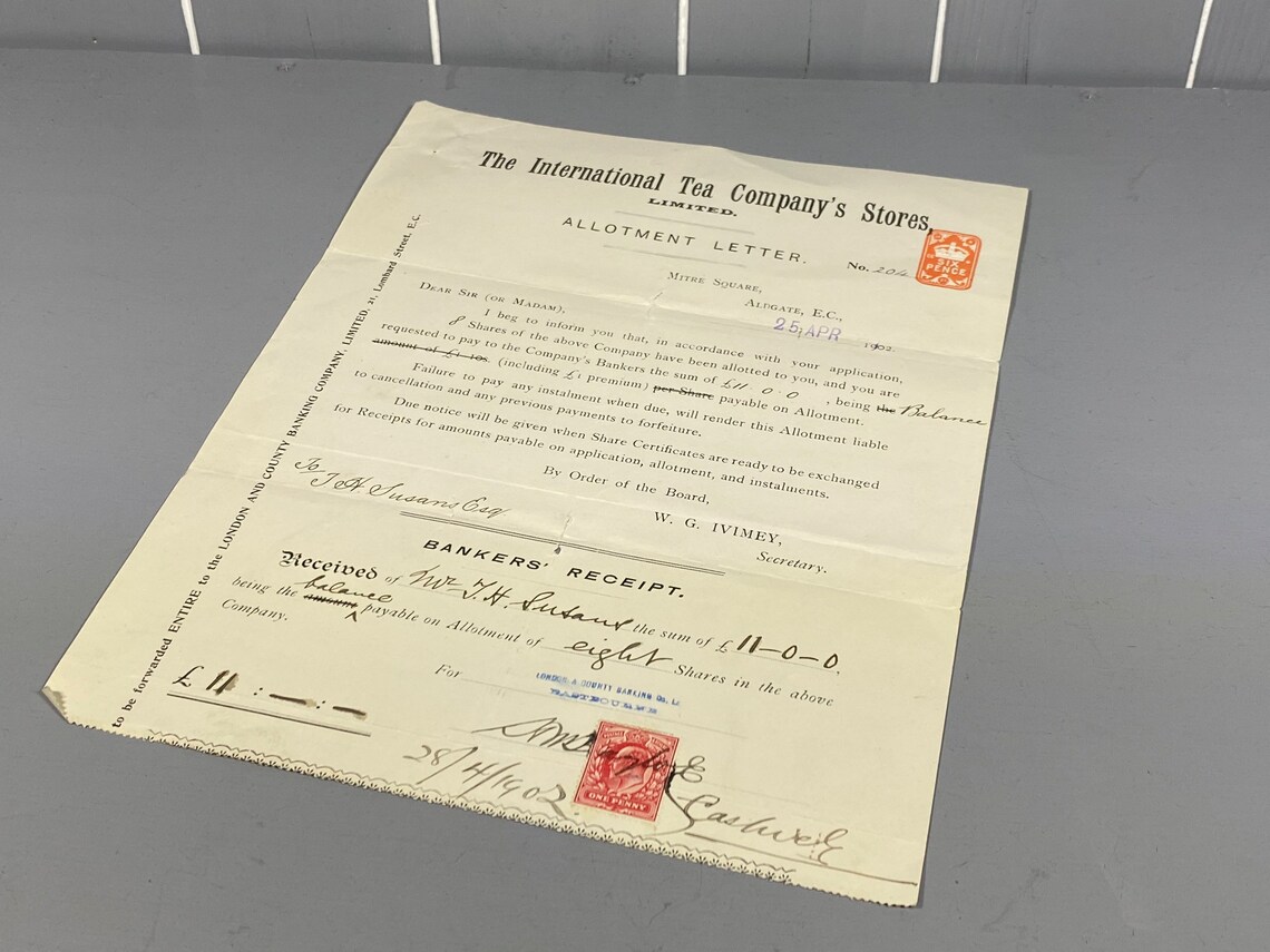 Early 20th Century, Banker Receipts, Permits and Accounts Paperwork ...