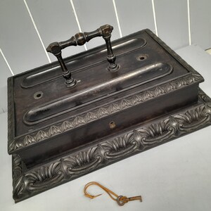 Antique Ebony Lockbox, Old Heavy Wooden Box, With Key - Etsy