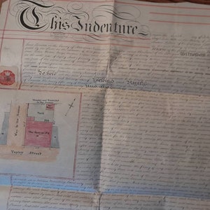 Victorian Indenture, Antique Beautifully Hand Written Contract on ...