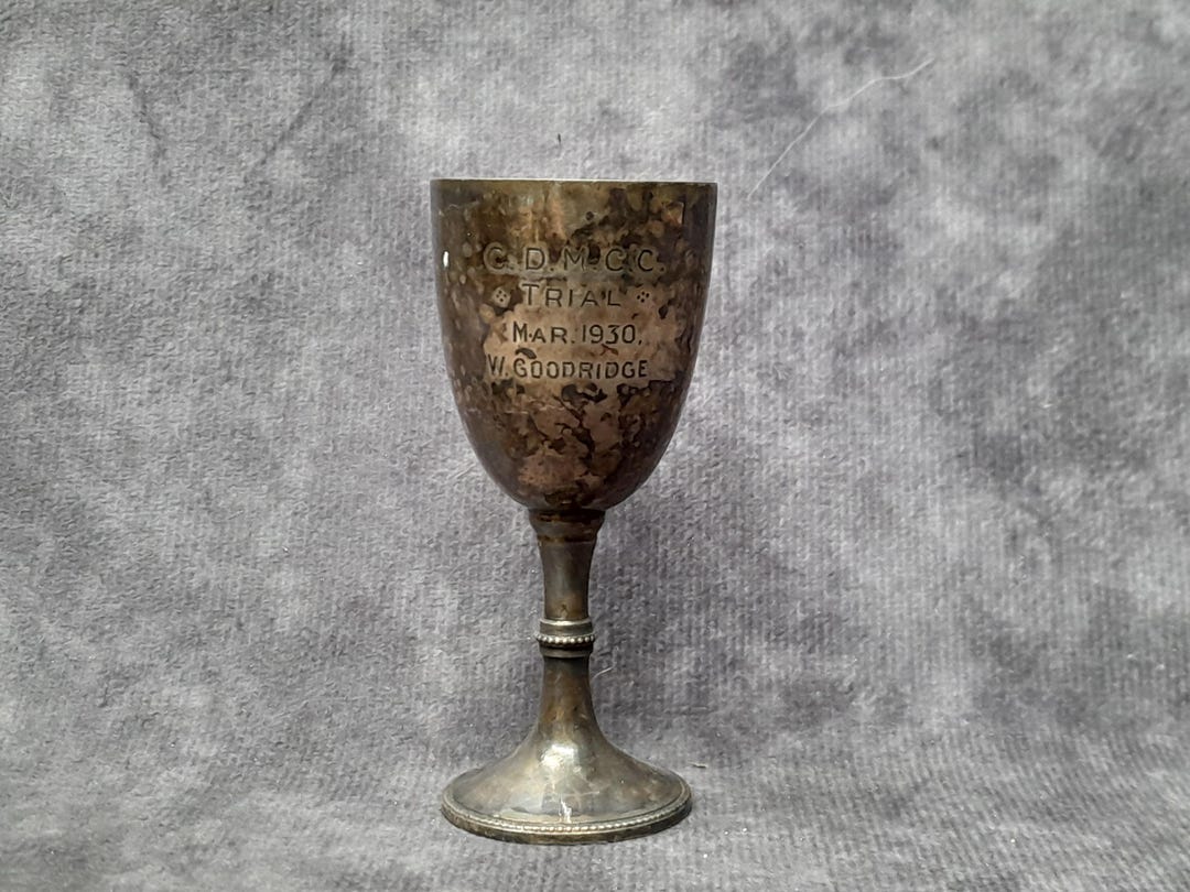 Vintage Metal Trophy Cup With Base, CDMCC Trial, March 1930 - W ...