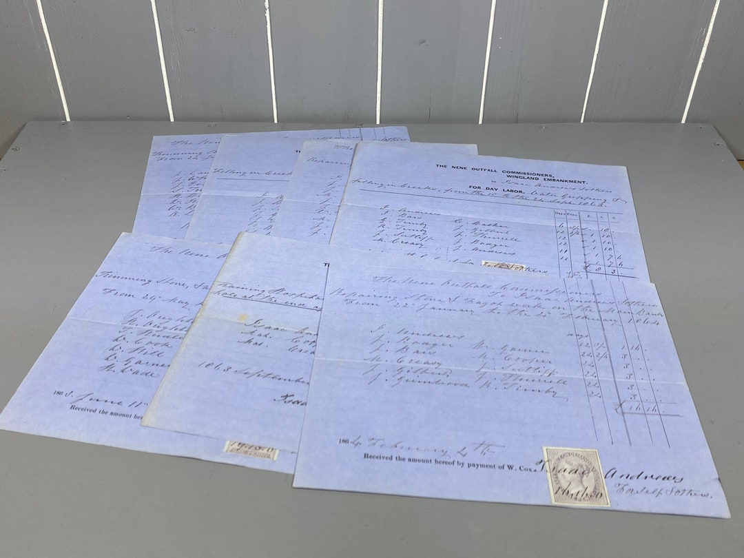 7 Mid 19th Century, Company Wages Slips, Labour Receipts. - Etsy