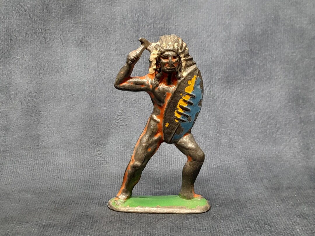 Large Native American Indian Metal Toy Soldier / Warrior Chief Native ...