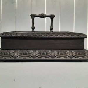 Antique Ebony Lockbox, Old Heavy Wooden Box, With Key - Etsy