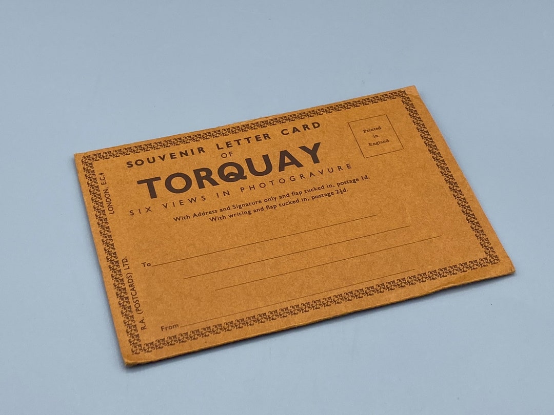 Letter Card, Six Views of Torquay, Devon in Sepia, Complete. - Etsy