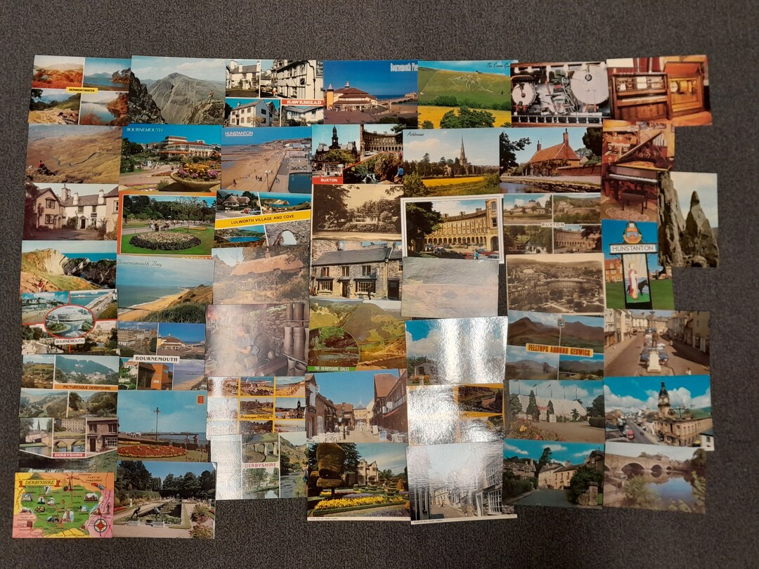 50 Assorted Vintage Postcards, Old Postard Collection, Some Used With ...