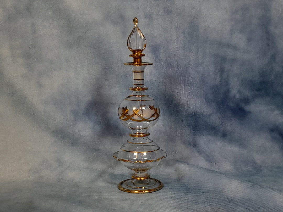 Clear and Gold Glass Perfume Shaped Glass Bottle With Applicator. - Etsy