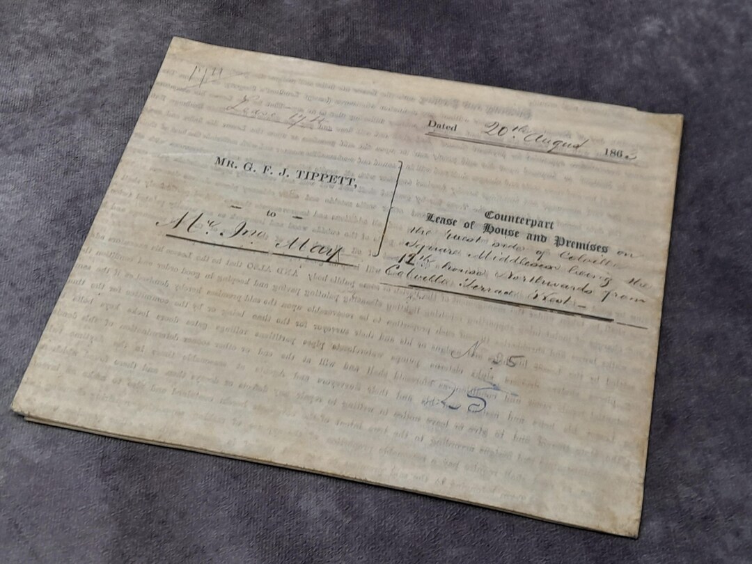 Victorian Indenture, Antique Beautifully Hand Written Contract on ...