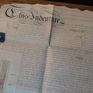 Victorian Indenture, Antique Beautifully Hand Written Contract on ...