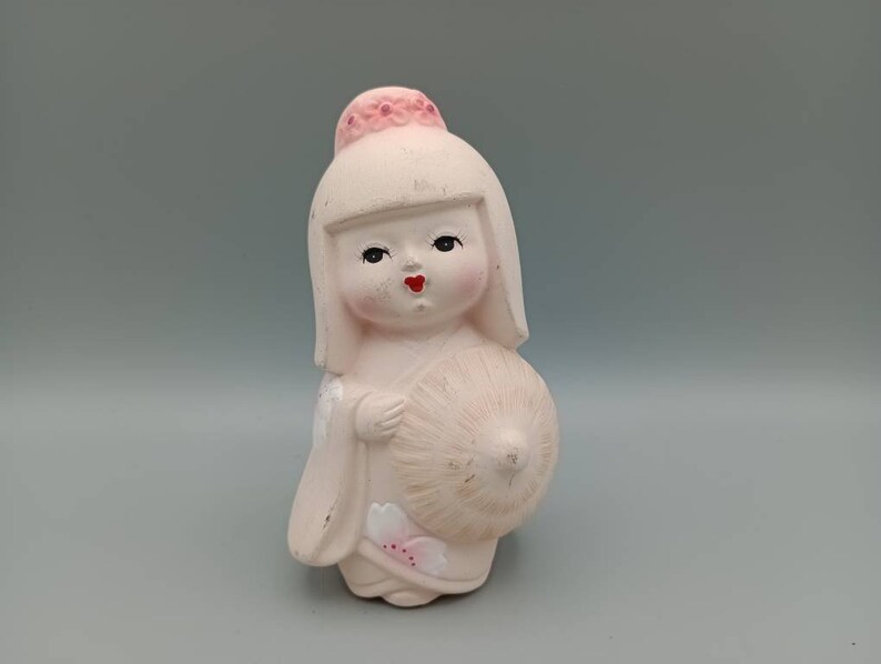 Japanese Girl Plaster Ceramic Figurine 13cm Tall - Etsy